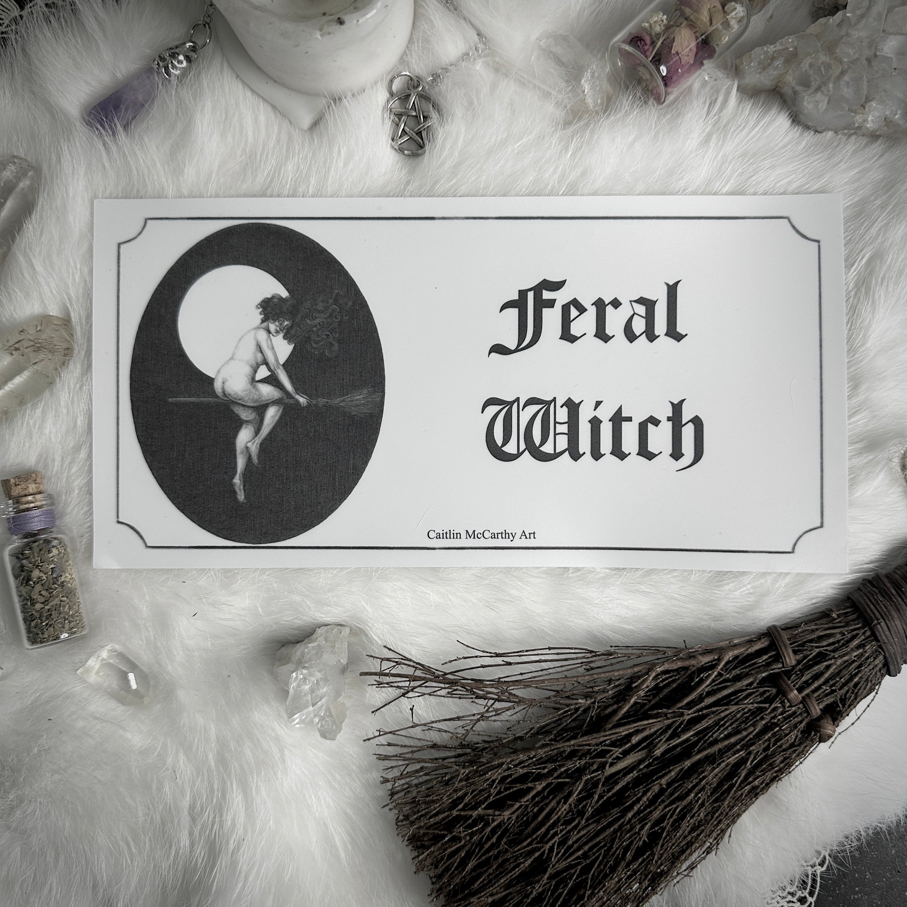 Feral Witch Bumper Sticker – Caitlin McCarthy Art